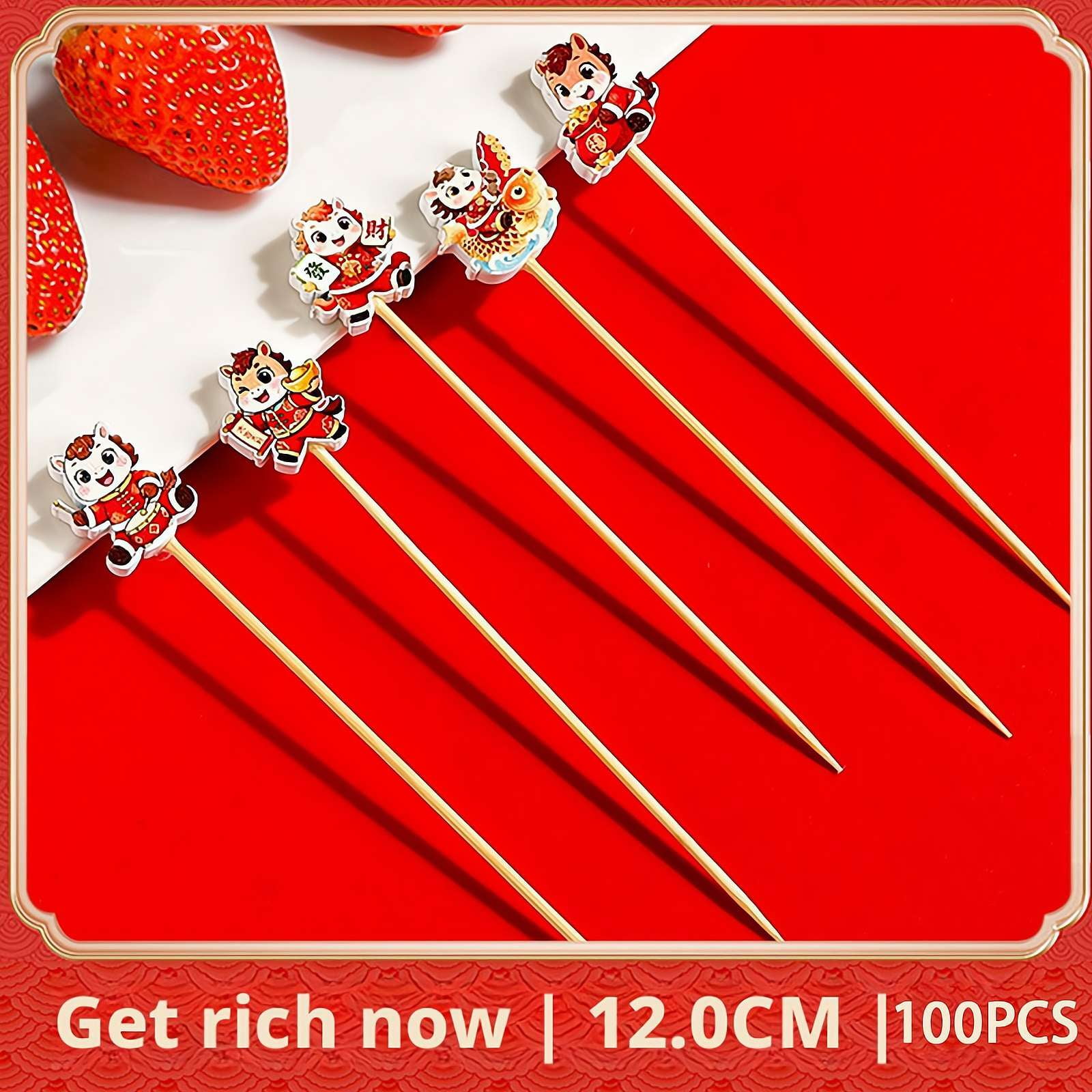 100 Pieces Party Cocktail Picks 4.7 Inch Food Toothpicks, Cupcake ...