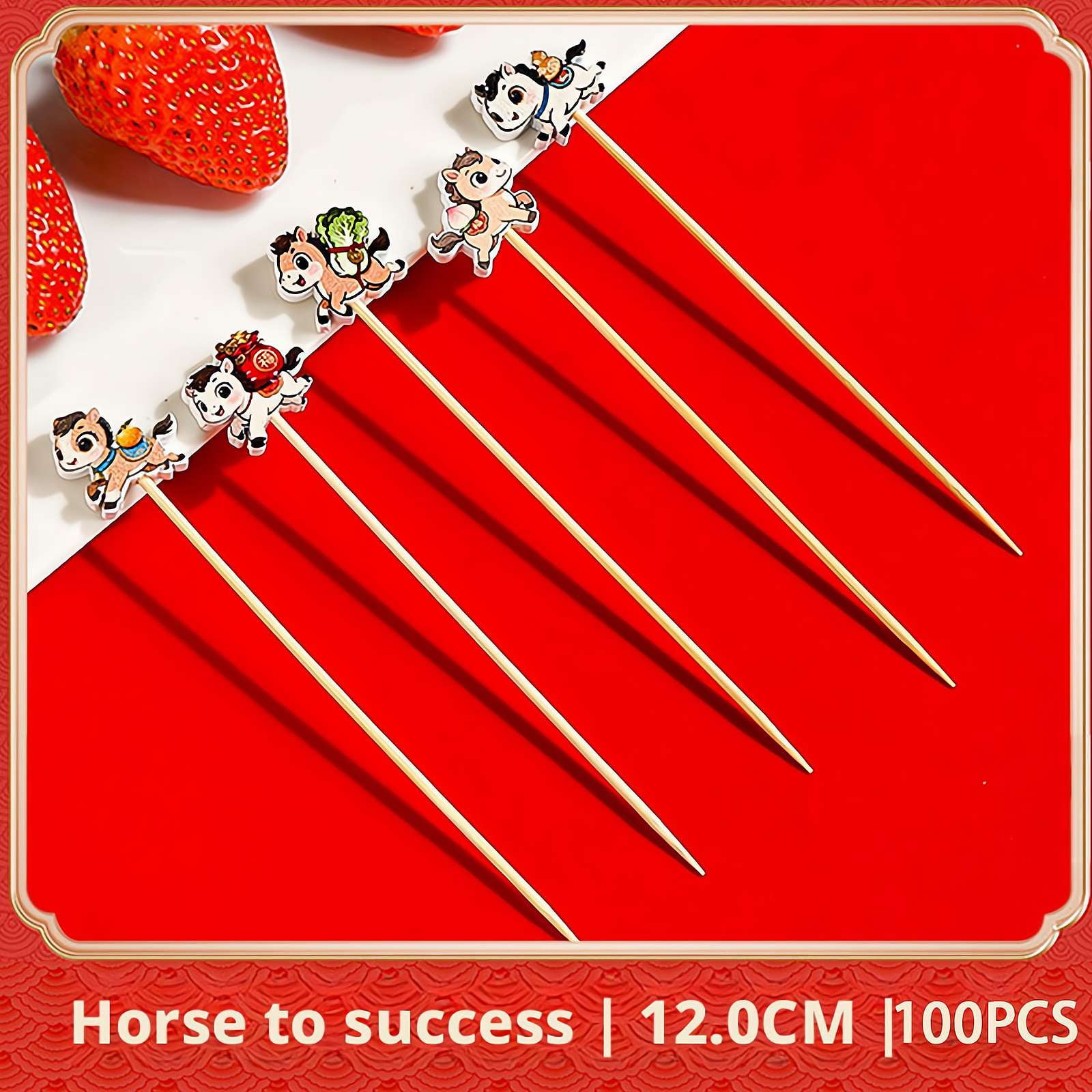 100 Pieces Party Cocktail Picks 4.7 Inch Food Toothpicks, Cupcake ...