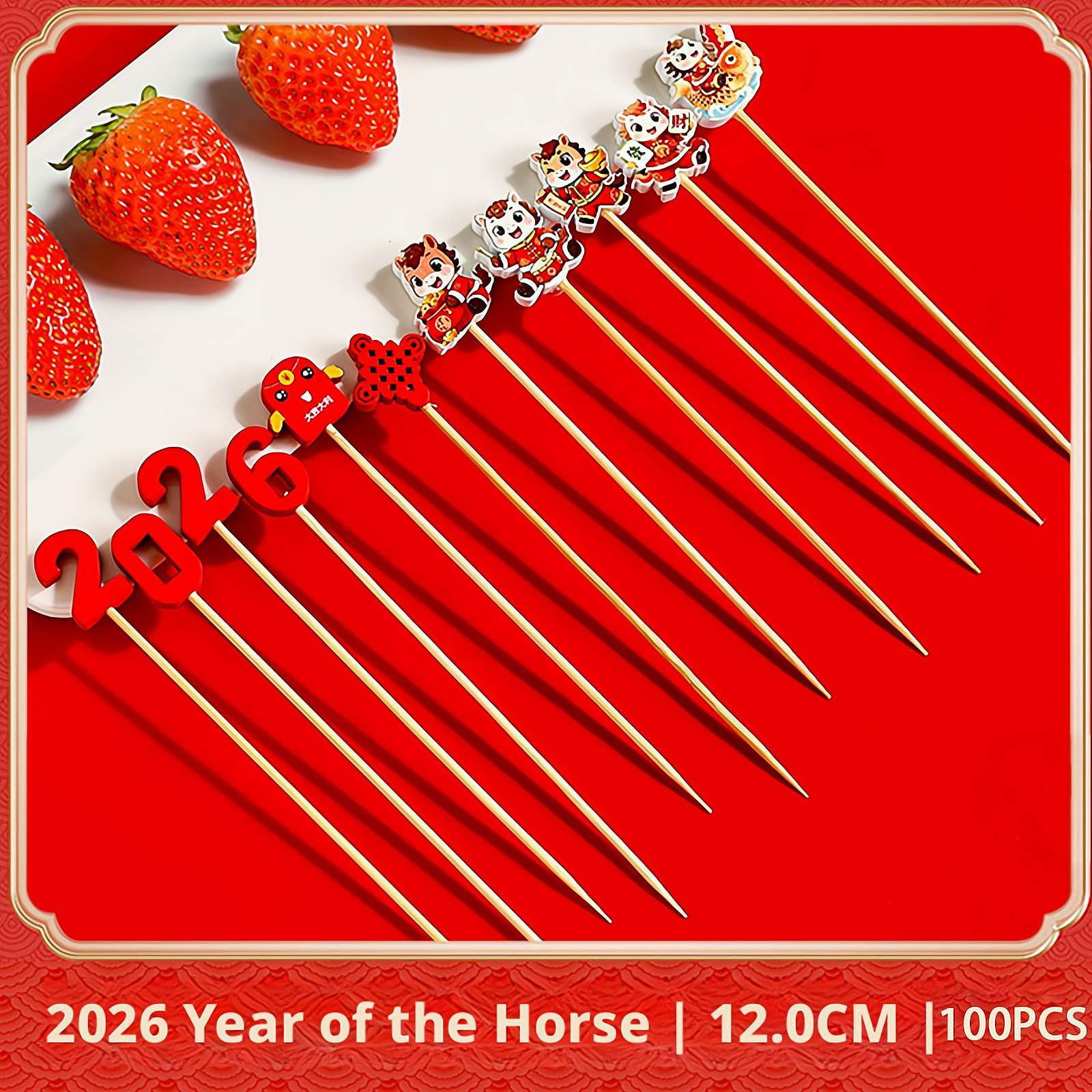 100 Pieces Party Cocktail Picks 4.7 Inch Food Toothpicks, Cupcake ...