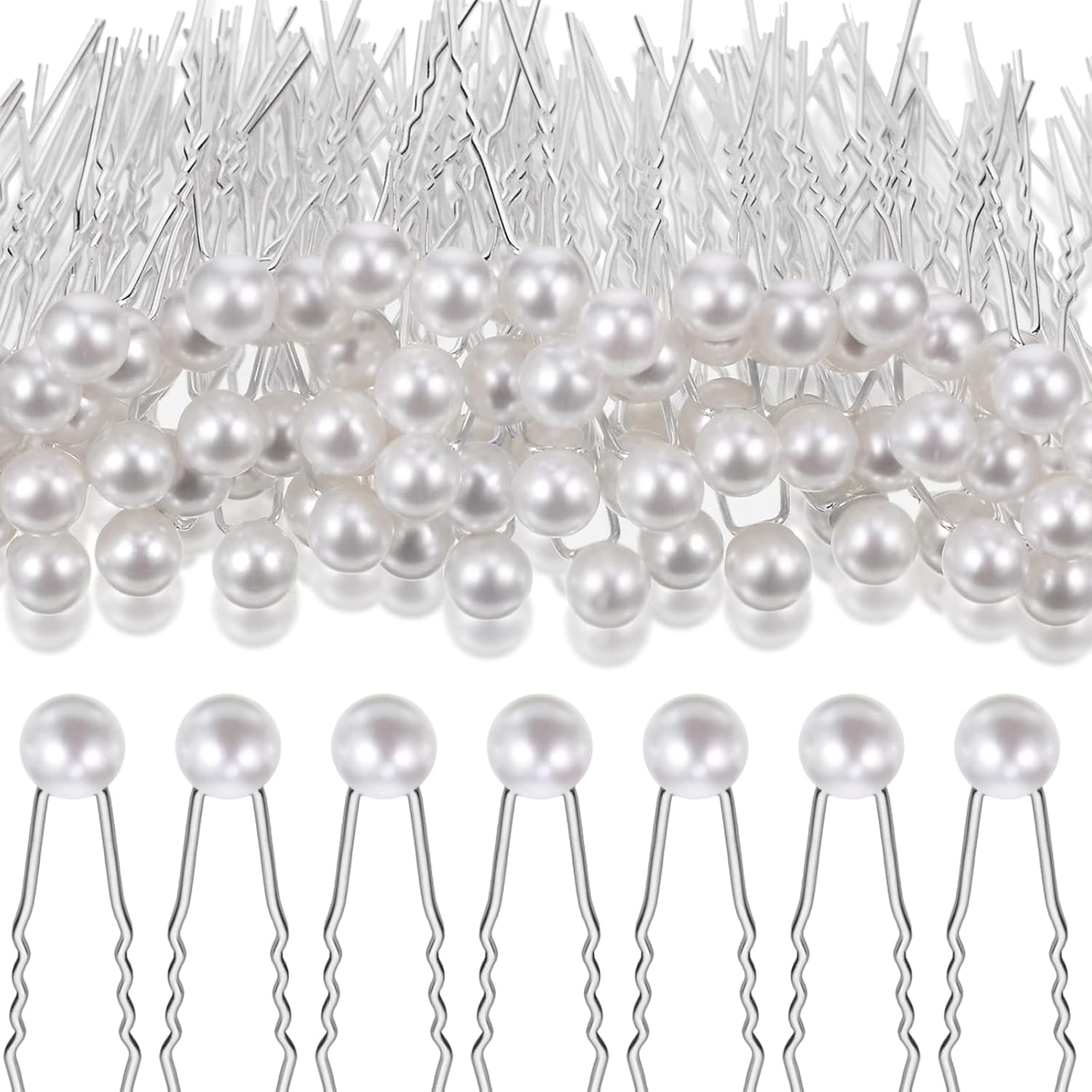100 Pieces Pearl Hair Pins Wedding Bridal Flower Pins for Brides and ...
