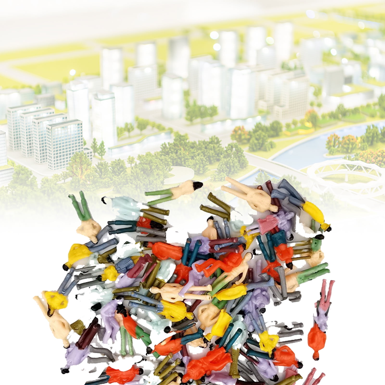 100 Pieces People Figurines 1:75 Scale Model Trains Architectural ...