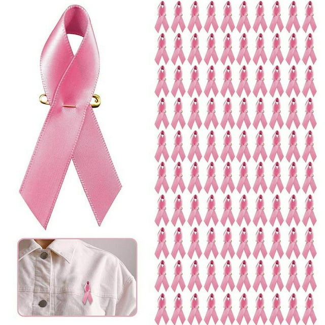 100 Pieces Pink Love Ribbons BreastCancer Awareness Accessories Bulk ...