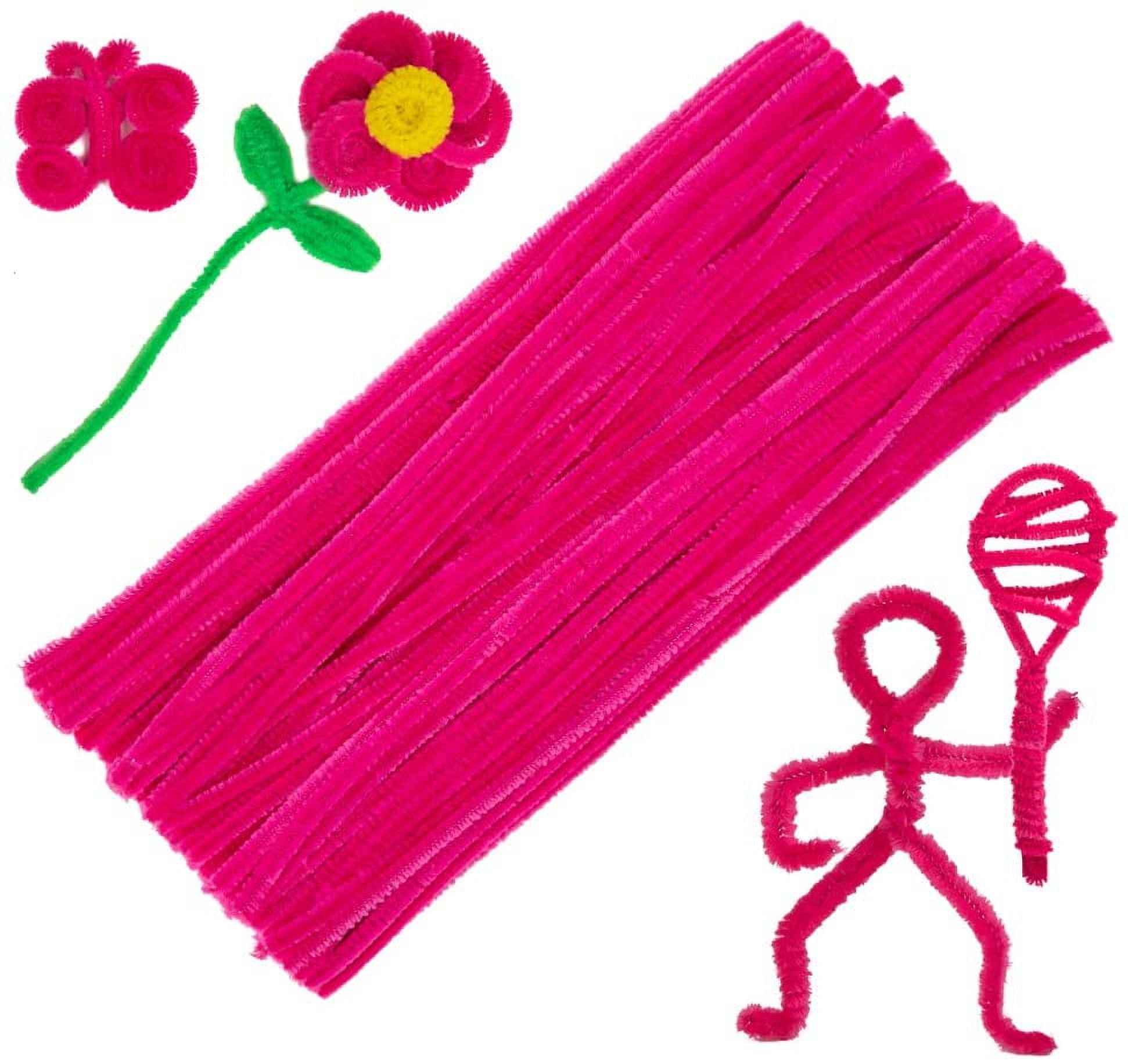 100 Pieces Pipe Cleaners Chenille Stem, Solid Color Pipe Cleaners Set ...