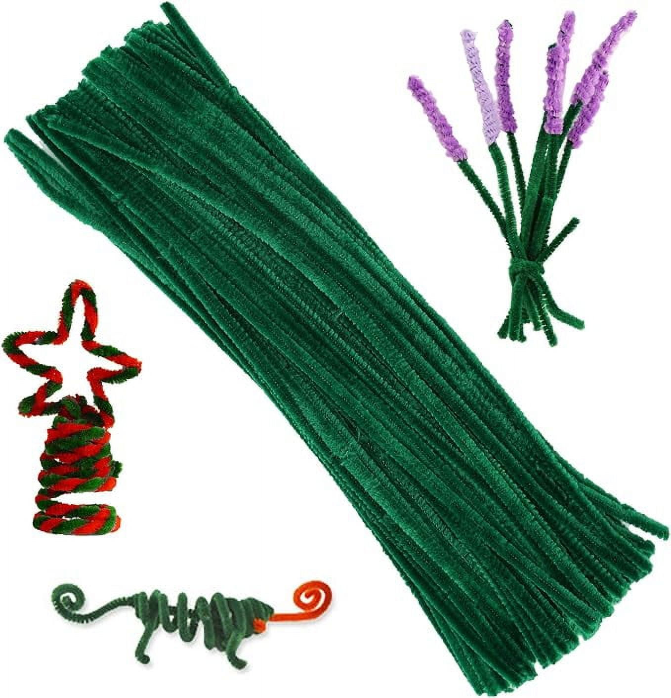 100 Pieces Pipe Cleaners Chenille Stem, Solid Color Pipe Cleaners Set ...