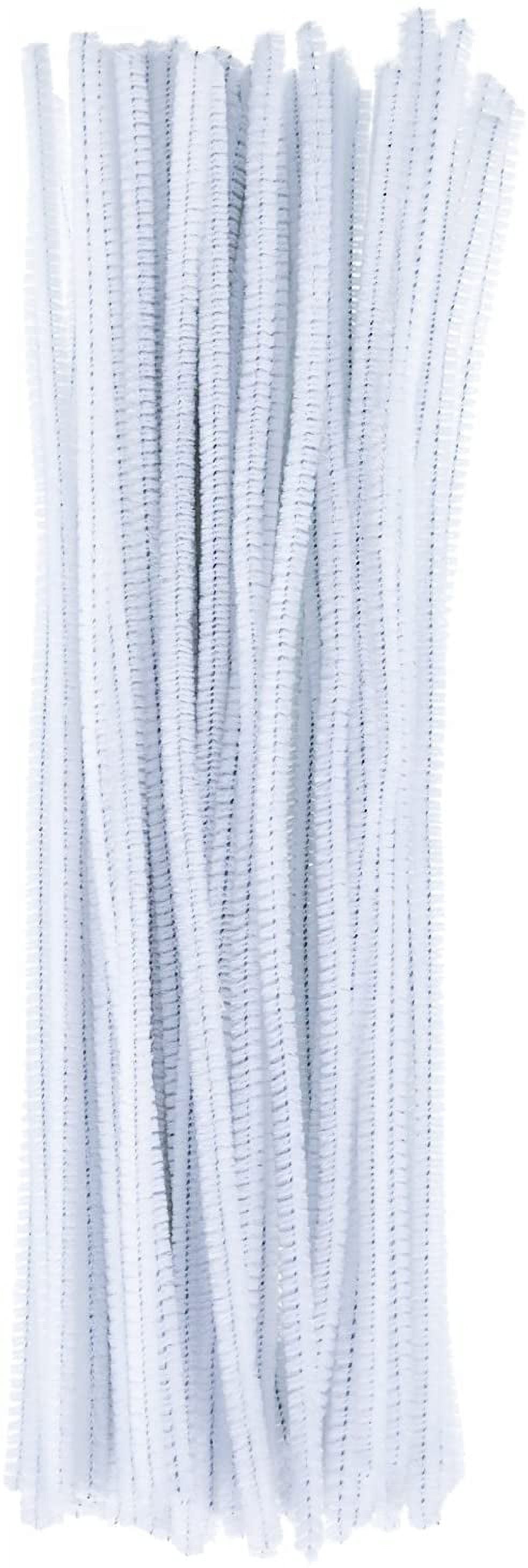 100 Pieces White Pipe Cleaners Chenille Stems, 6 x 300 mm for Arts and ...
