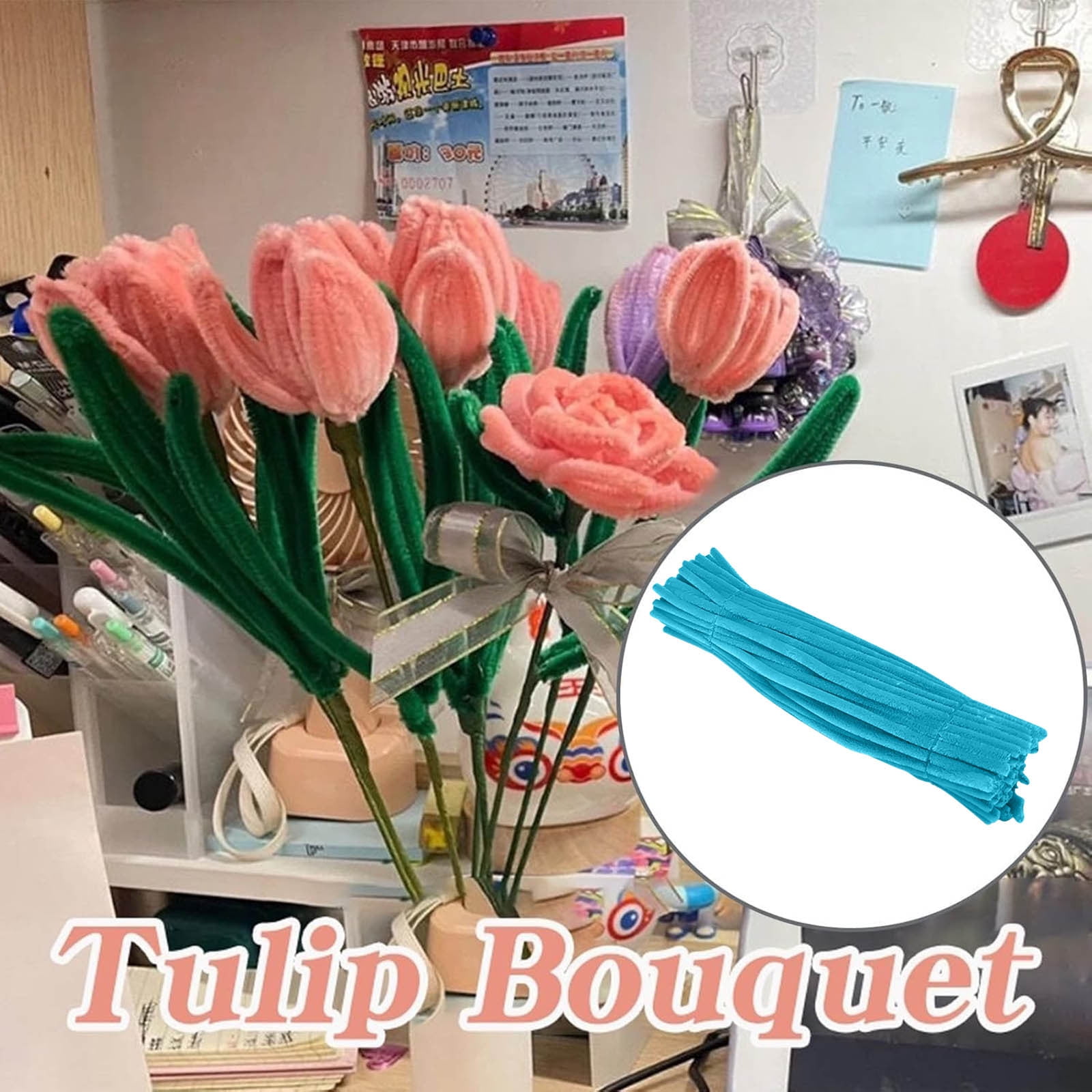 100 Pieces Pipe Cleaners Set - 12 Inch Candy Color Pipe Cleaners, 6mm ...