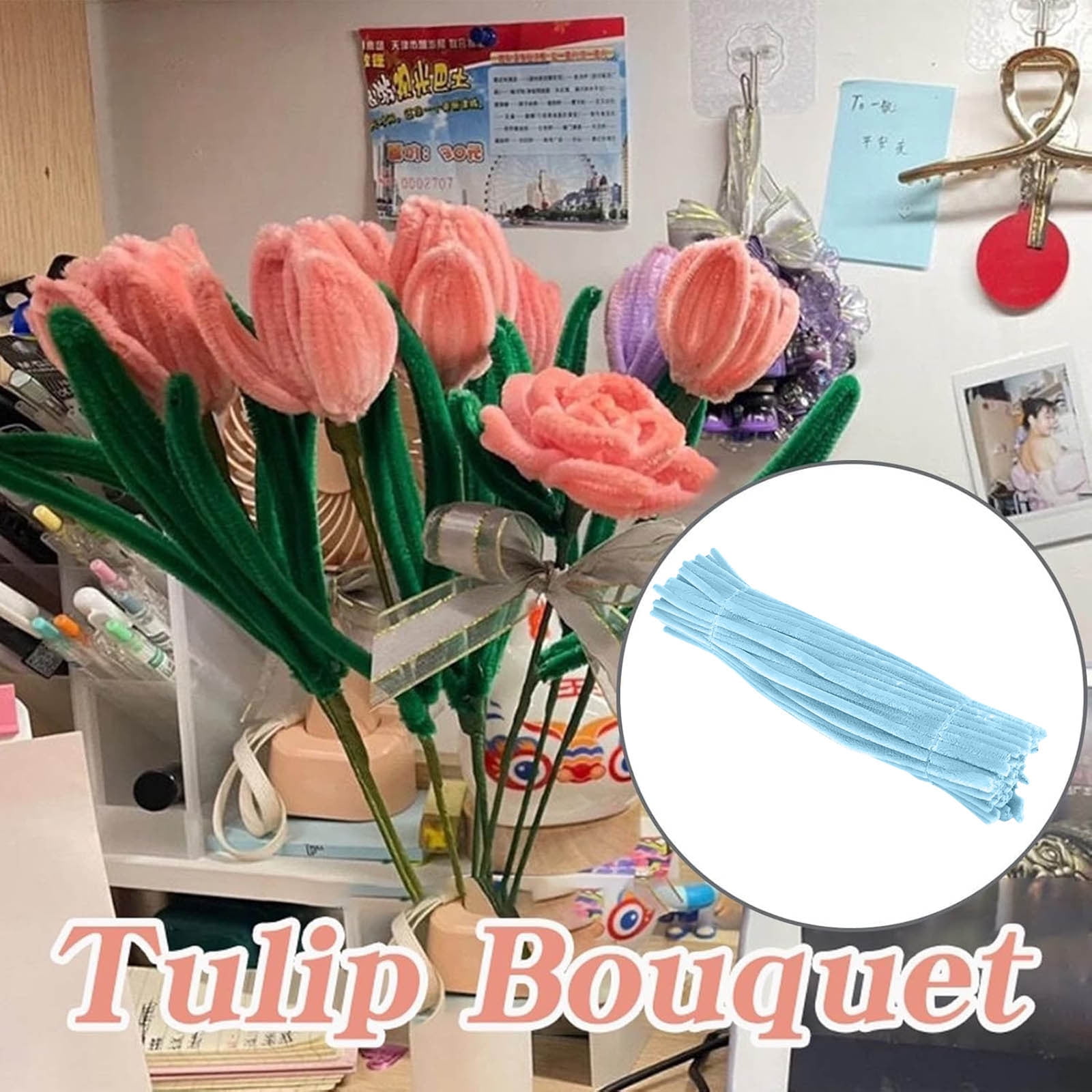 100 Pieces Pipe Cleaners Set - 12 Inch Candy Color Pipe Cleaners, 6mm ...