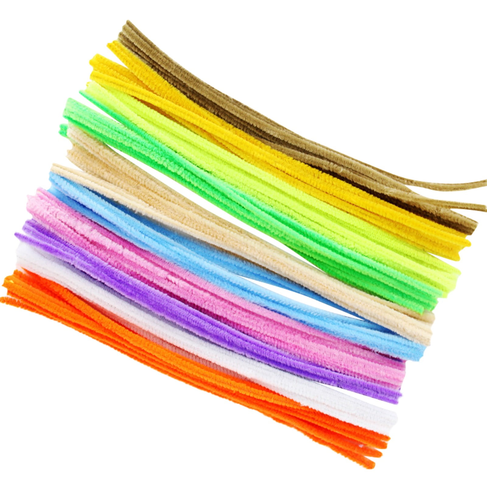 100 Pieces Plush Twisting Chenille Stems Pipe Cleaners, DIY Kids Craft ...