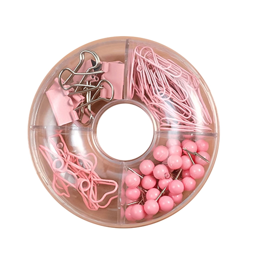 100 Pieces Push Pins Set, 4 Styles Thumbtacks Binder Clips Paper Clips ...