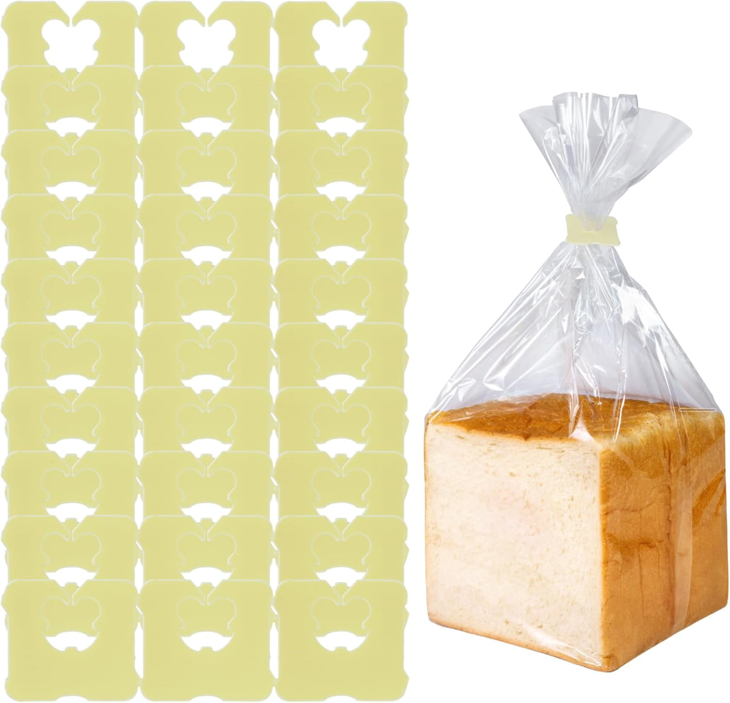 100 Pieces Reusable Yellow Plastic Bread Clips Keep Your Food Fresh ...