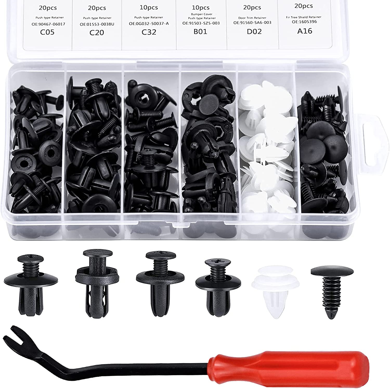 100 Pieces Of Rivets, Plastic Clips, Plastic Rivets With Different ...