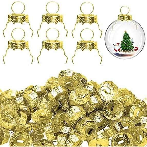 100 Pieces Round Christmas Ornament Caps - Replacement Ornament Hangers ...
