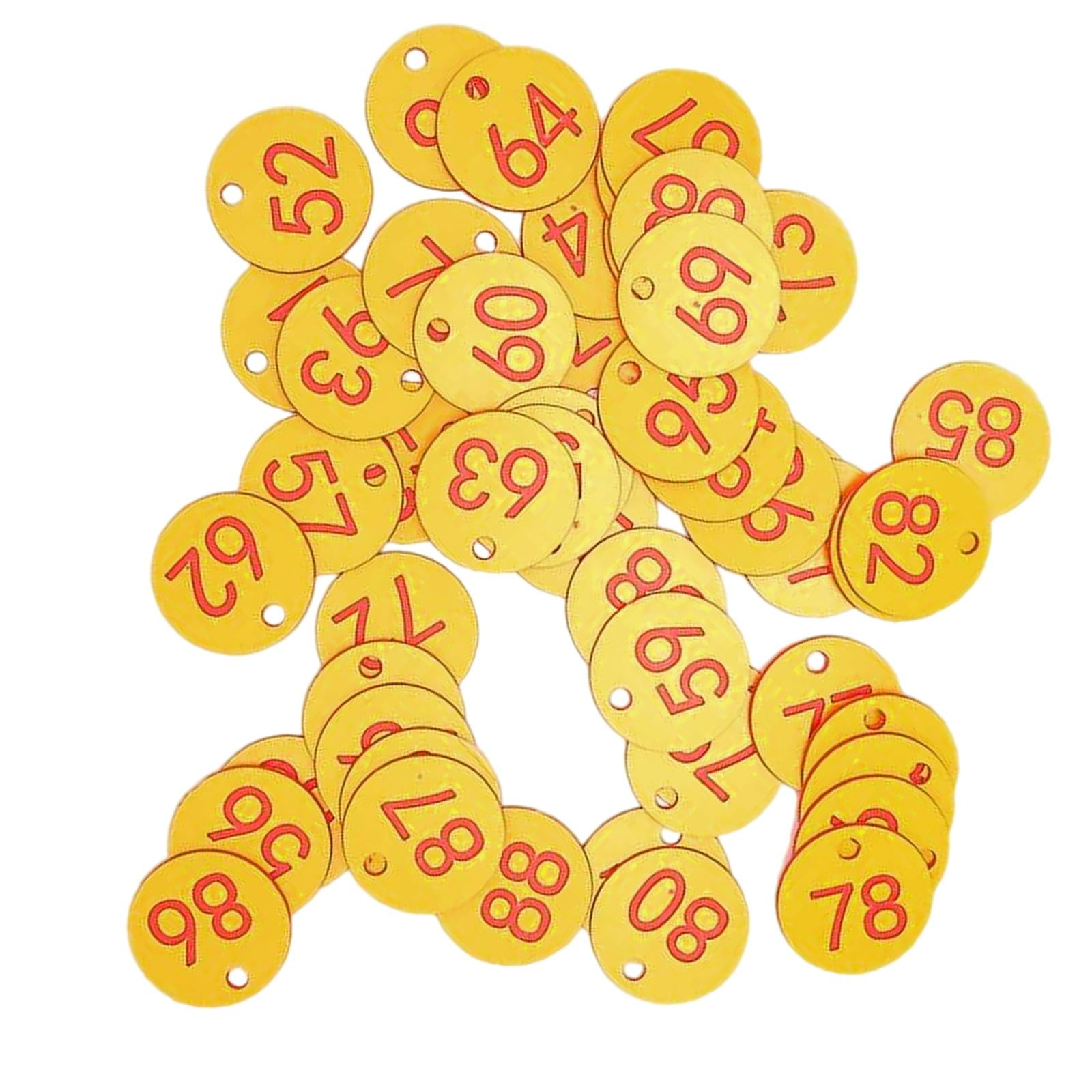 100 Pieces Round Numbered Tag Number Tag for Restaurant Locker yellow ...