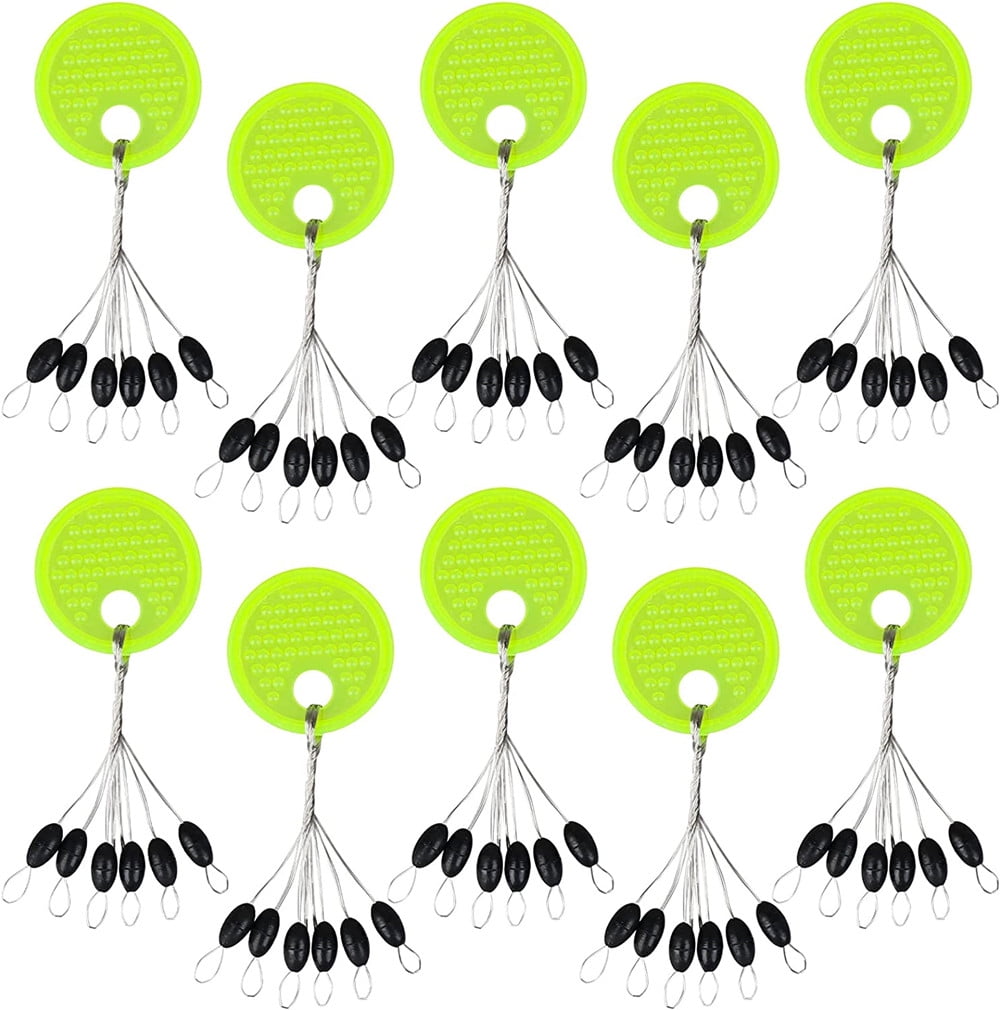 100 Pieces Rubber Bobber Stops,6 in 1 Float Sinker Stopper,Oval Shape ...