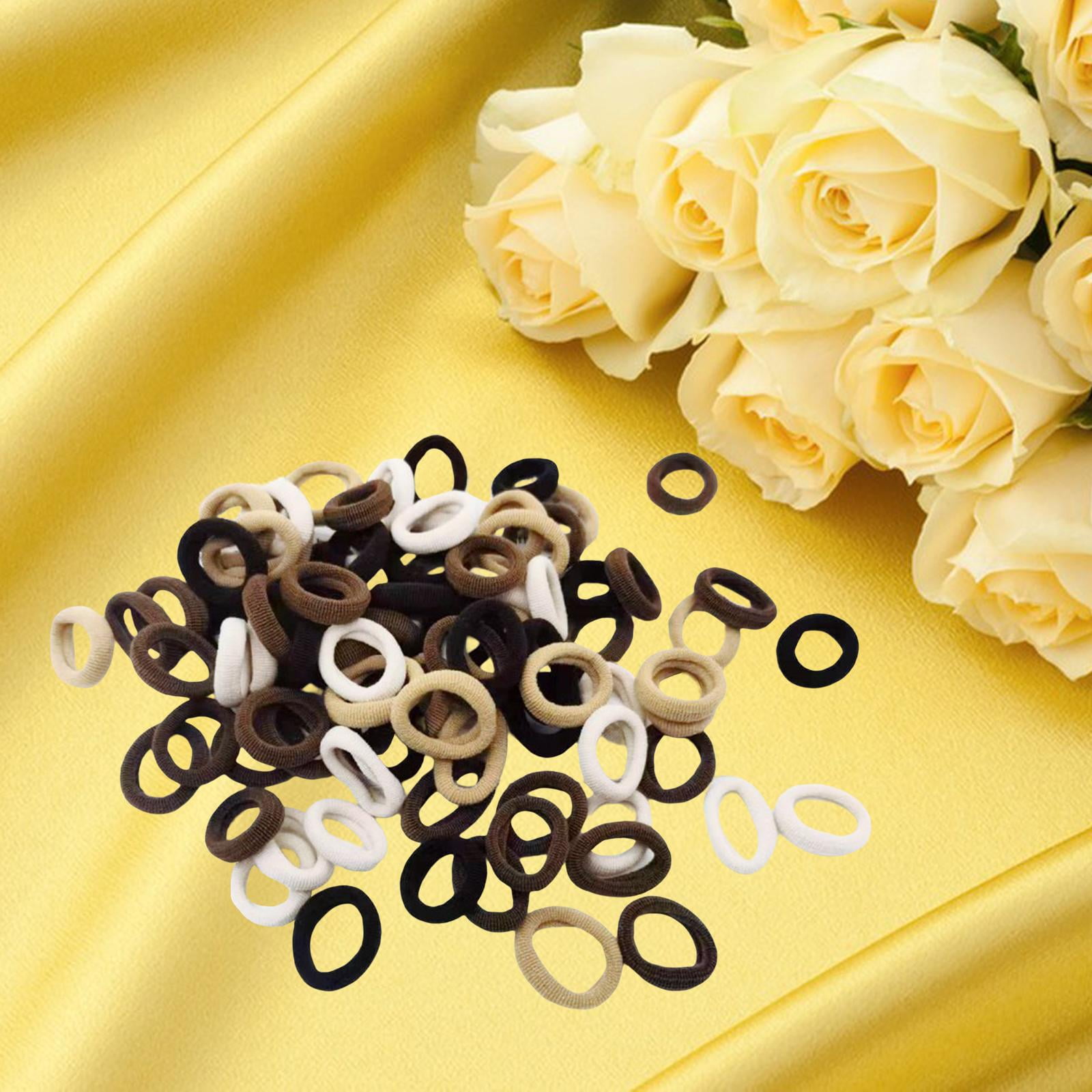 100 Pieces Seamless Hair Ties Girls Ponytail Holders High Elastic Hair ...