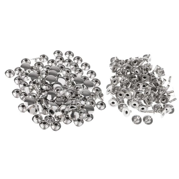 100 Pieces/Set Leather Rivets Single Rivets Tubular Metal Studs for ...