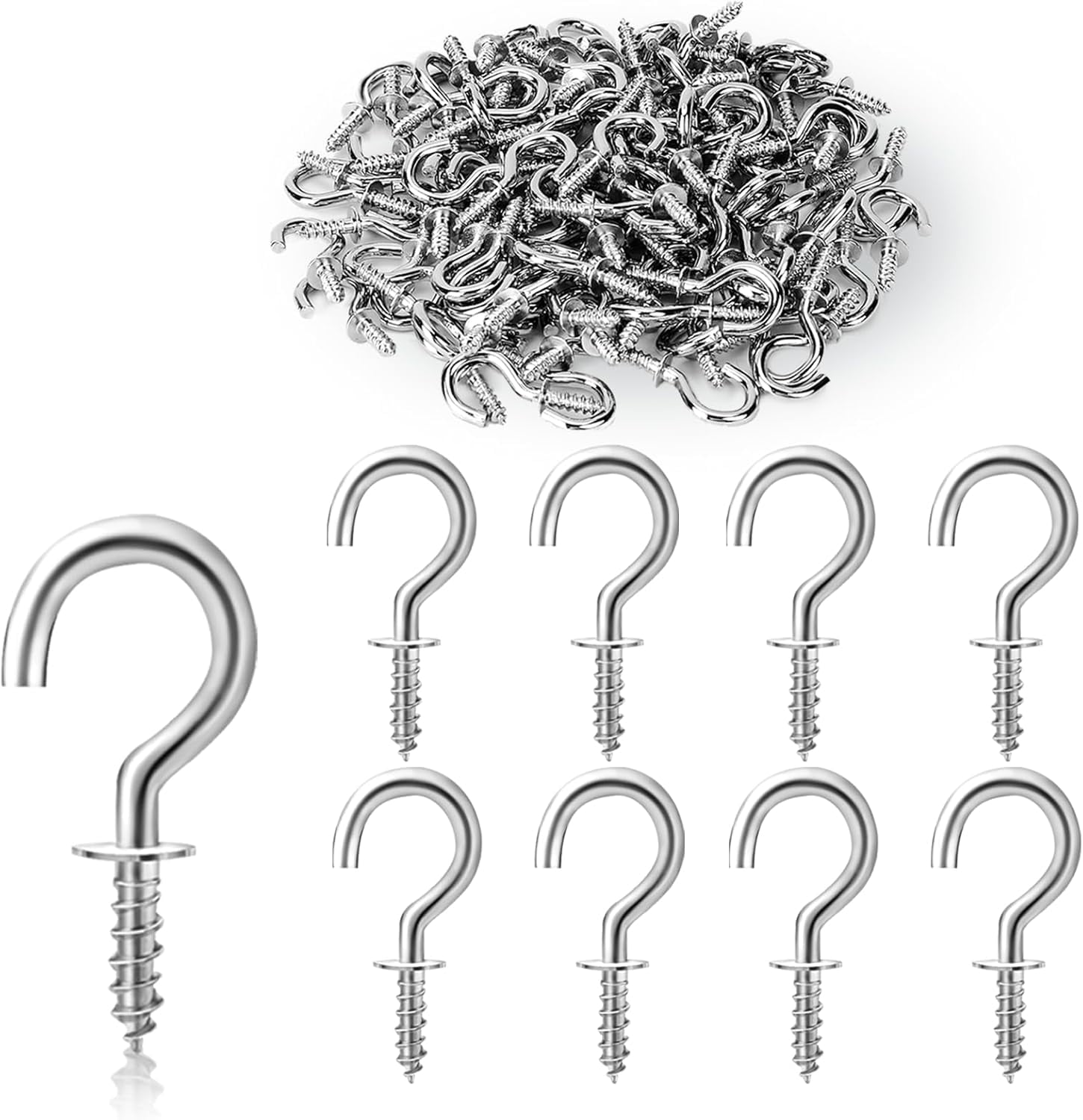 100 Pieces Small Wall Ceiling Hooks for Hanging Plants, Metal 1/2 Inch ...