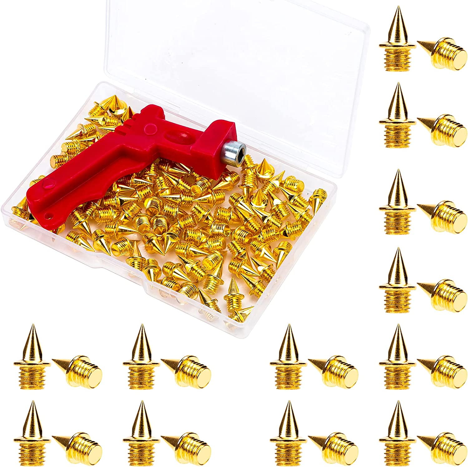 100 Pieces Spikes for Track Shoes,1/4 Inch Track Spikes,Steel Track and ...