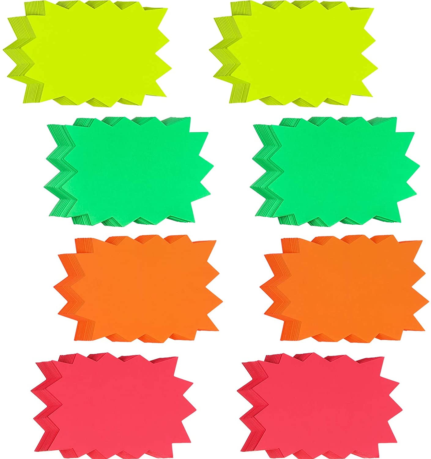 WSNIJFU 100 Pieces Starburst Signs Star Burst Signs Fluorescent Neon ...