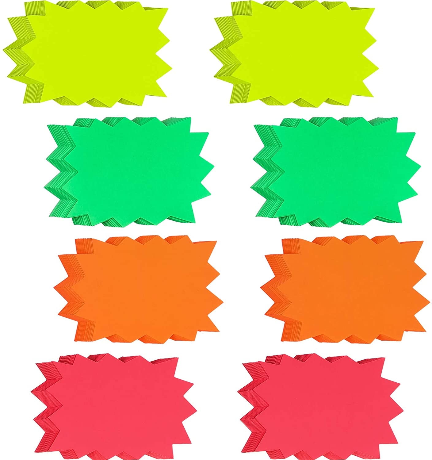100 Pieces Starburst Signs Star Burst Signs Fluorescent Neon Paper for ...