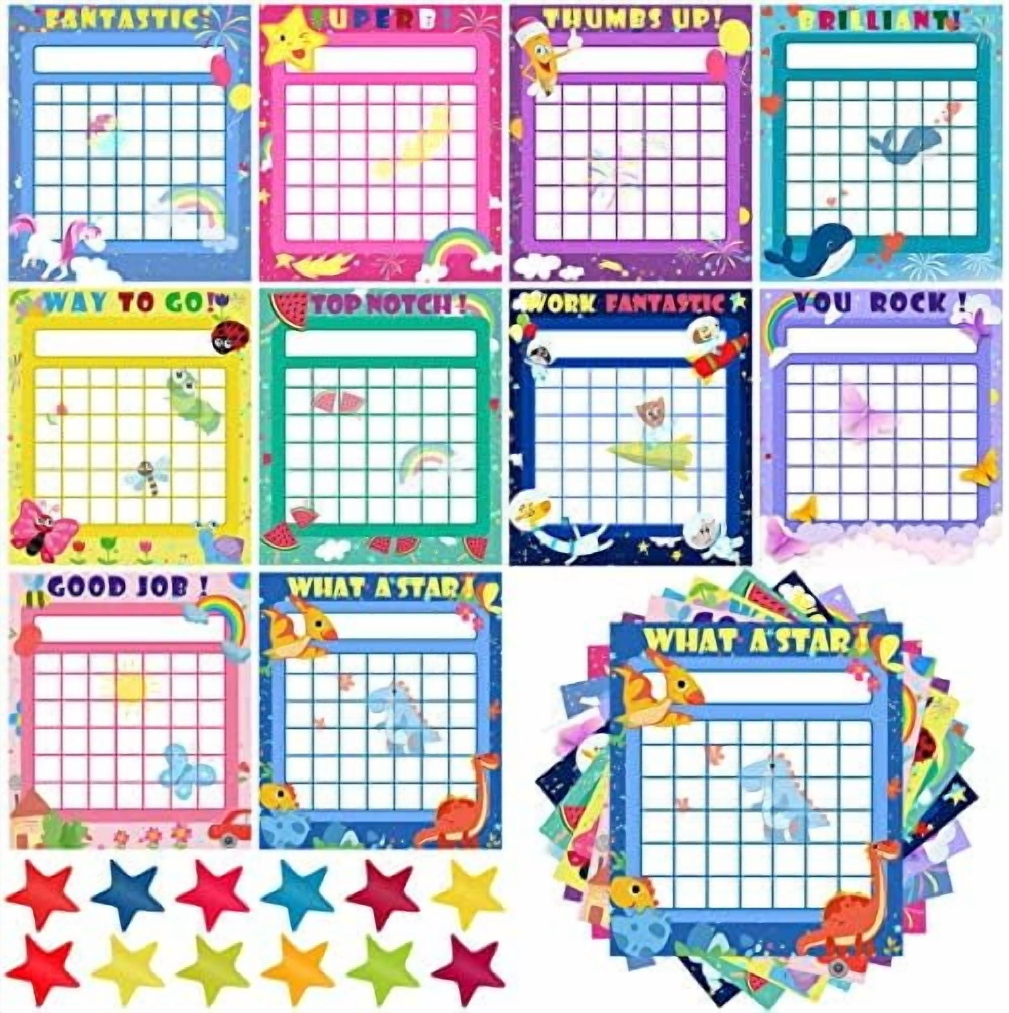 100 Pieces Sticker Charts for Kids Incentives Reward Chart for Kids ...