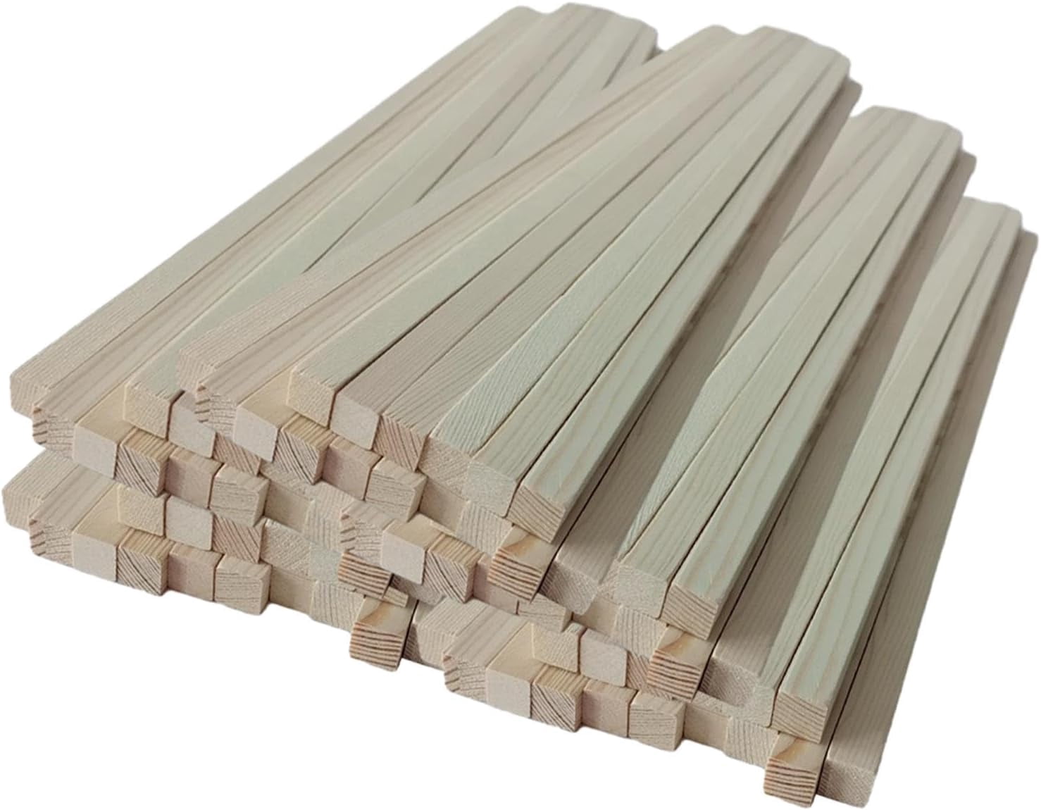 100 Pieces Unfinished Square Sticks Long Dowel Strips, Multipurpose ...