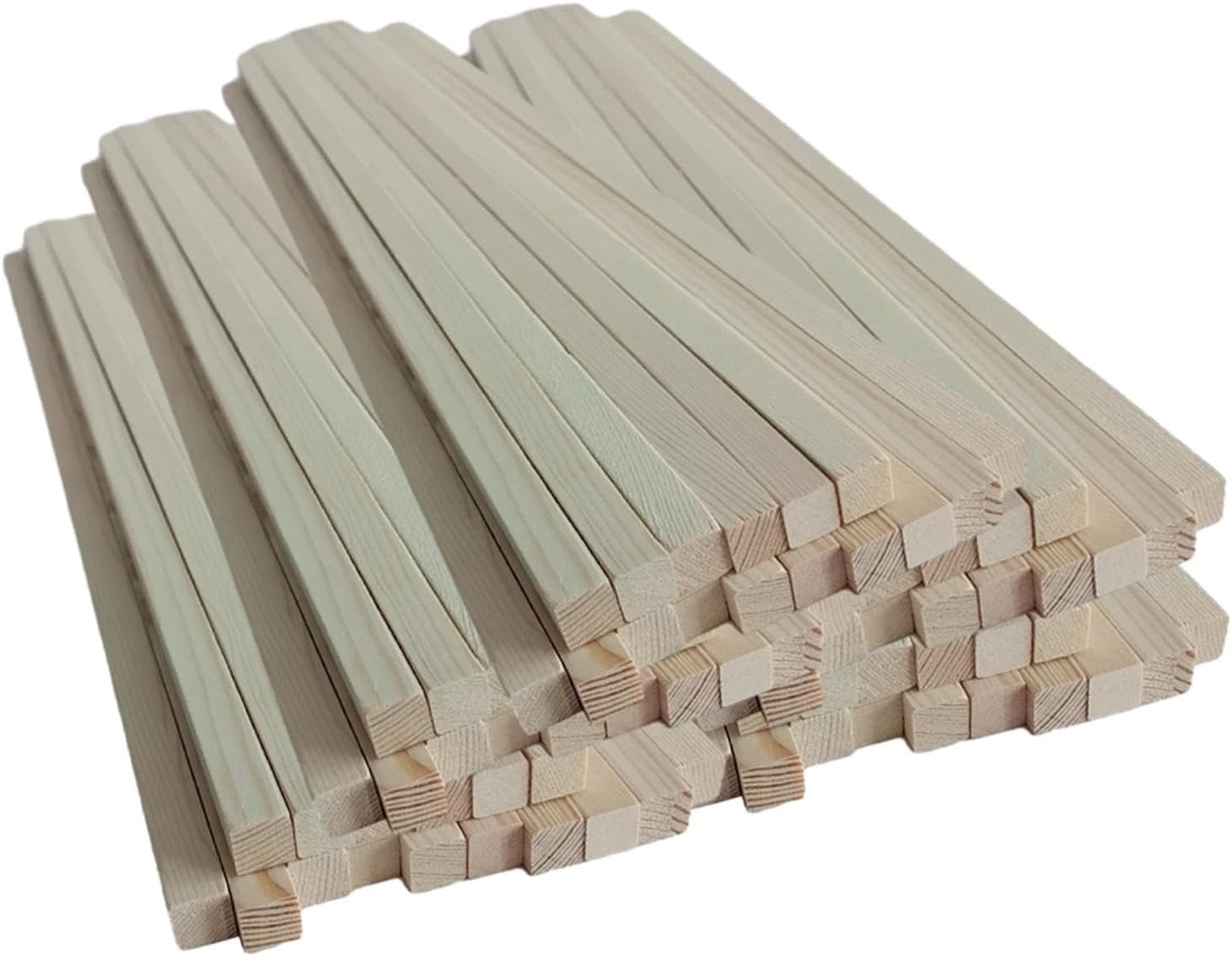 100 Pieces Unfinished Square Sticks, Wooden Square Dowel Rod Long Dowel ...