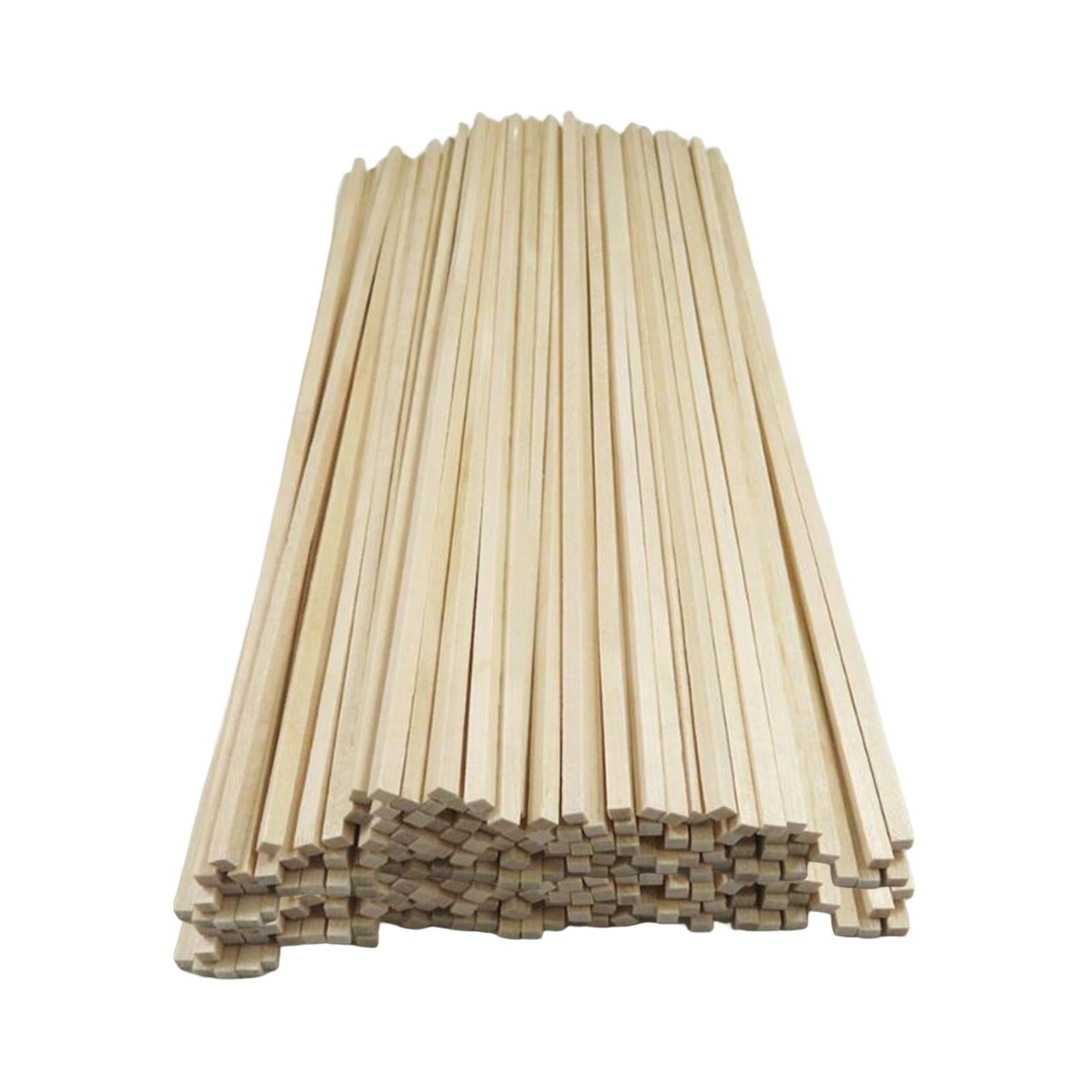 100 Pieces Unfinished Wood Sticks Smooth Woodcrafts Arts Small Long ...