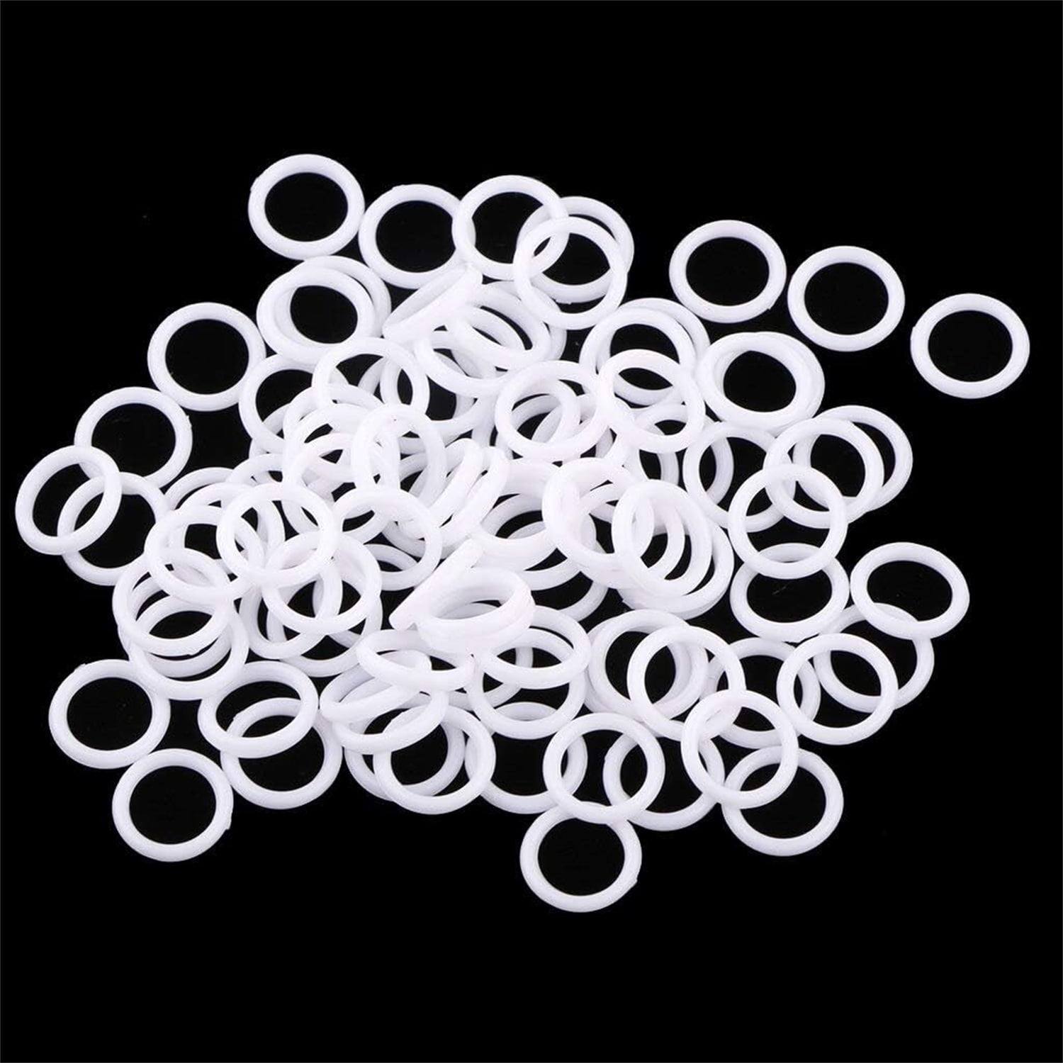 100 Pieces White Roman Curtain Rings,0.51x0.31In O-Rings Plastic Rings ...