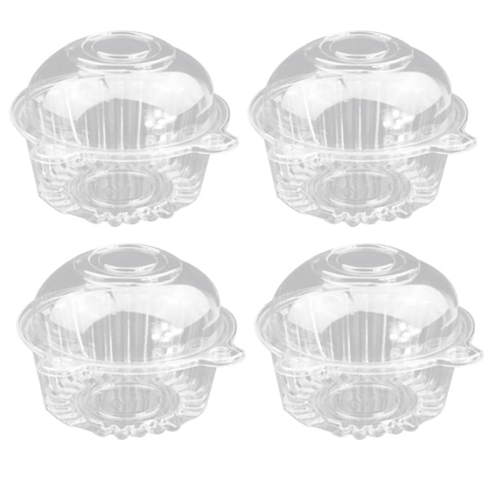 100 Pieces of Transparent Plastic Single Cupcake Cake Box Muffin Dome ...