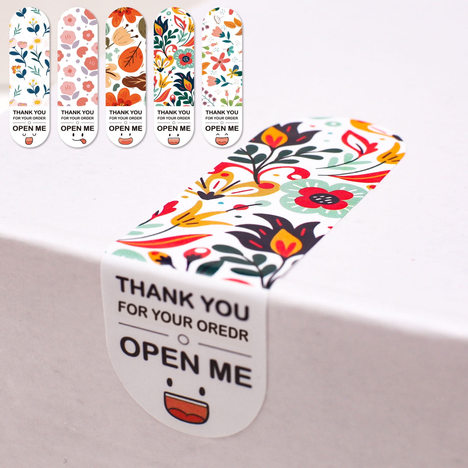 100 Pieces/packet Cute Expression Rectangular Sticker Gift Box Sticker ...