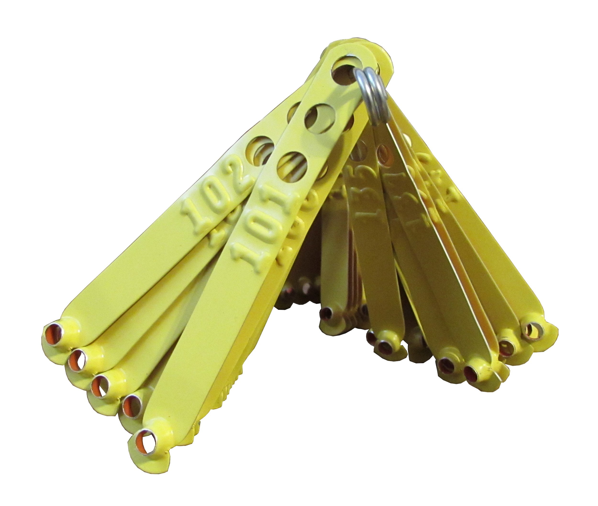 100 Pinnon Hatch Farms Numbered Yellow Leg Bands - Walmart.com