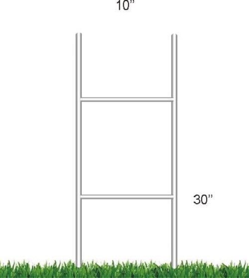 (100-Pk) H-Wire Step Stakes- 10" x 30"- Corrugated Yard Sign Holder ...