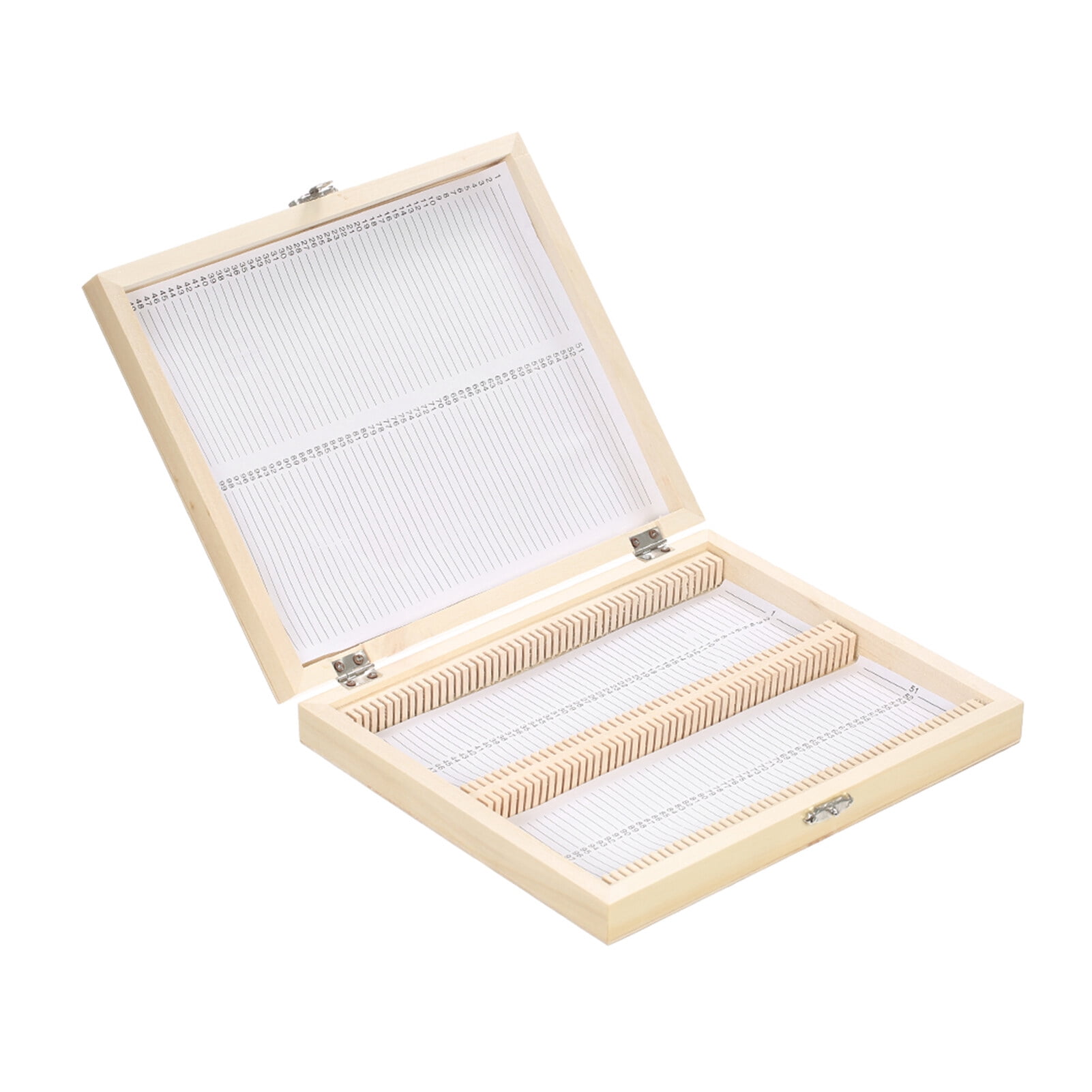 100-Places Wooden Slide Storage Box with Numbered Slots Contents Sheet ...