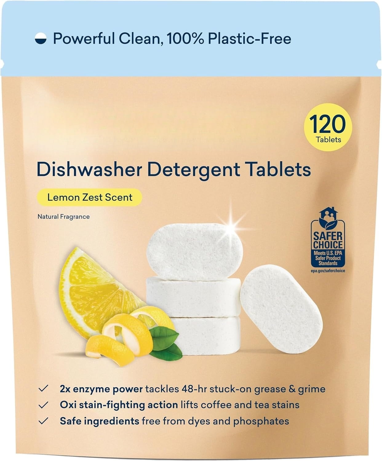 100% Plastic-Free Dishwasher Detergent Tablets, 36 Count, Eco Friendly ...