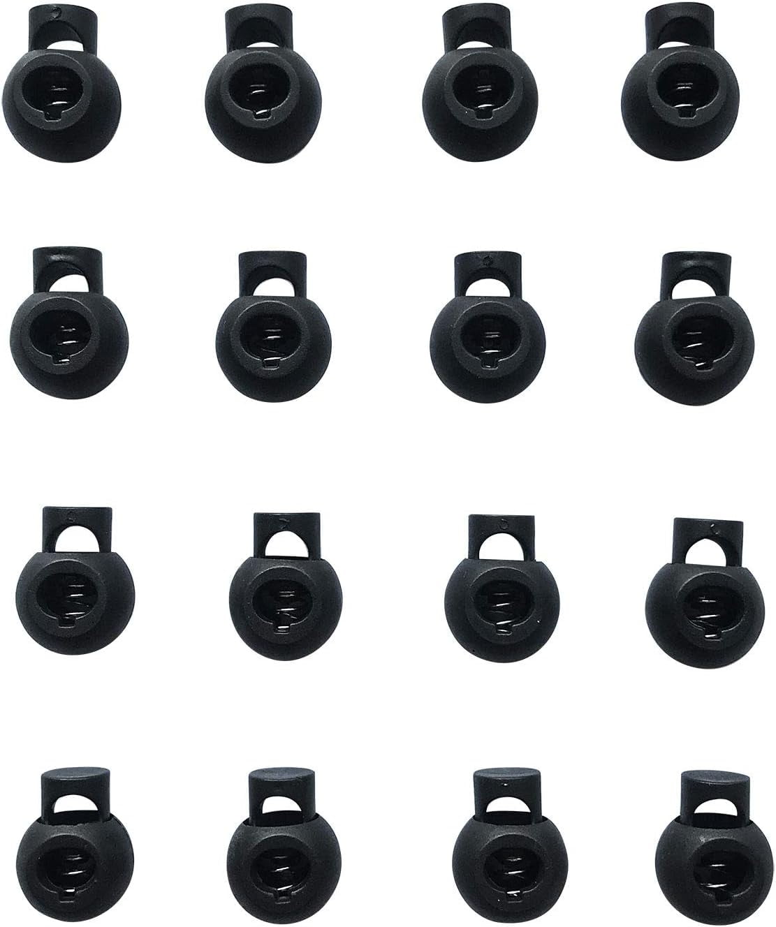 100 Plastic Round Spring Toggles Stoppers Cord Locks End for Draw ...
