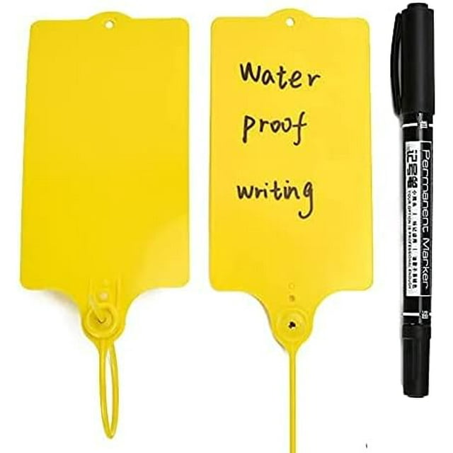 100 Plastic Tags Water Resistant Shipping Label Security Seals Writable ...