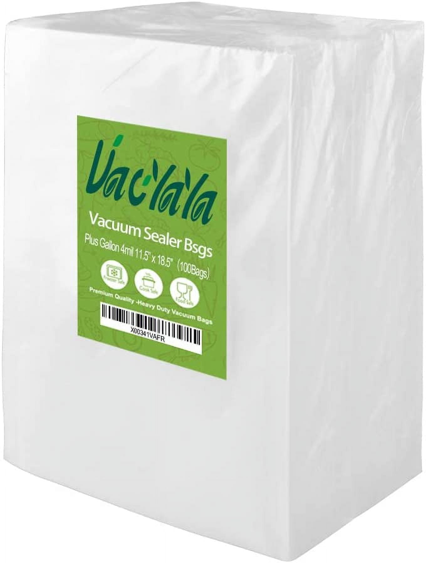 100 Plus Gallon 4mil 11.5" x 18.5" Thick Vacuum Sealer Freezer Storage ...