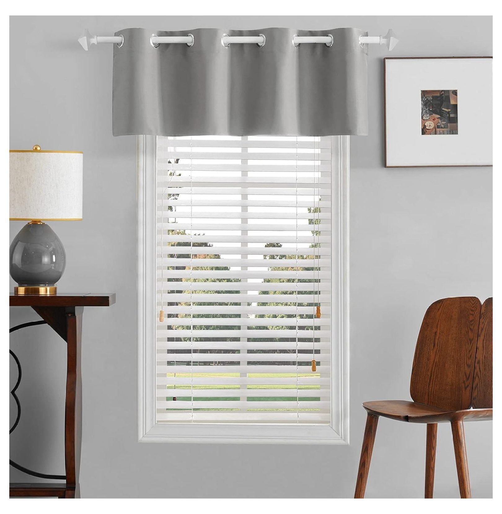 100% Polyester Solid Grommet Window Valances Blackout and Thermal ...