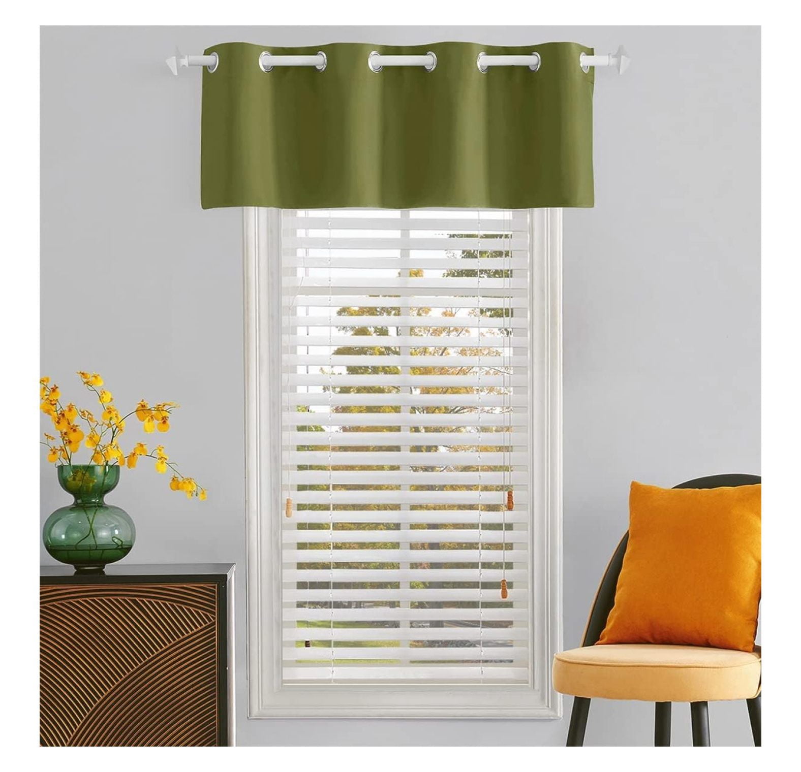 100% Polyester Solid Grommet Window Valances Blackout and Thermal ...