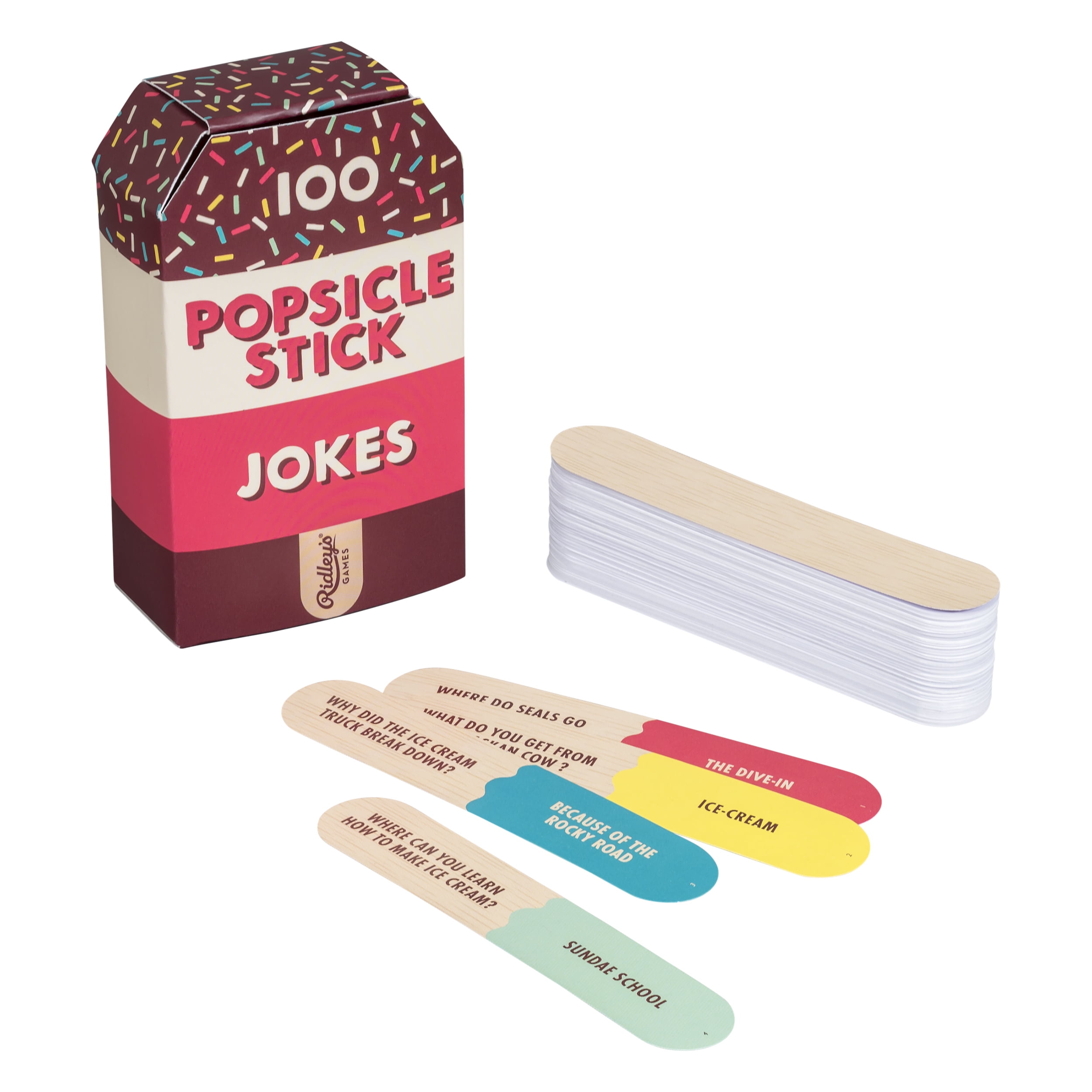 100 Popsicle Stick Shaped Hilarious Joke Cards for Adults and Kids ...