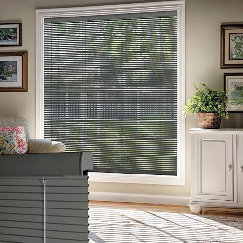 100% Privacy Aluminum Mini Blinds for Windows Cordless Room Darkening ...