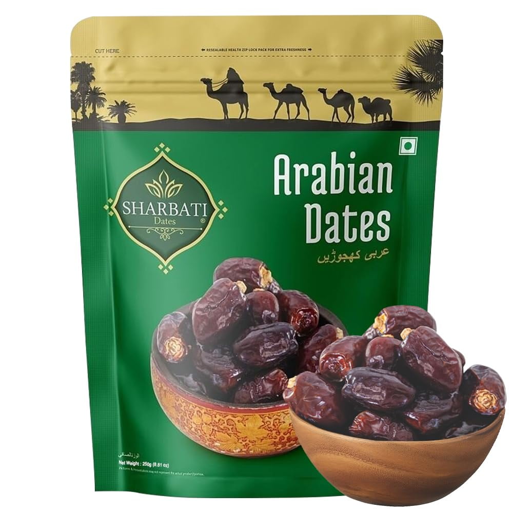 100% Pure Arabian Dates By Sharbati Dates 250gm, | Rich Source Of Iron ...