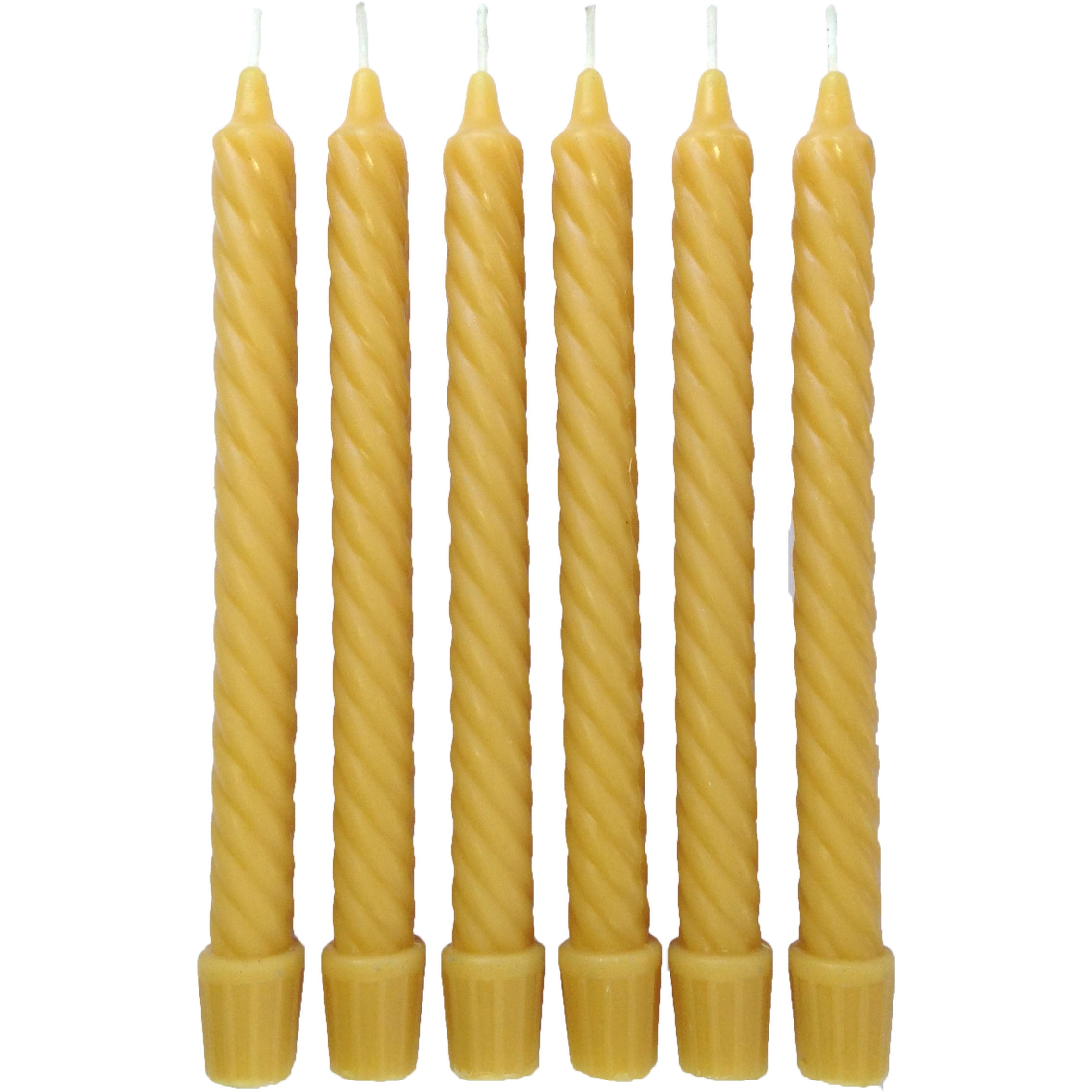 100% Pure Beeswax Spiral Twist Taper Candles (Set of 6) Organic - 8 ...