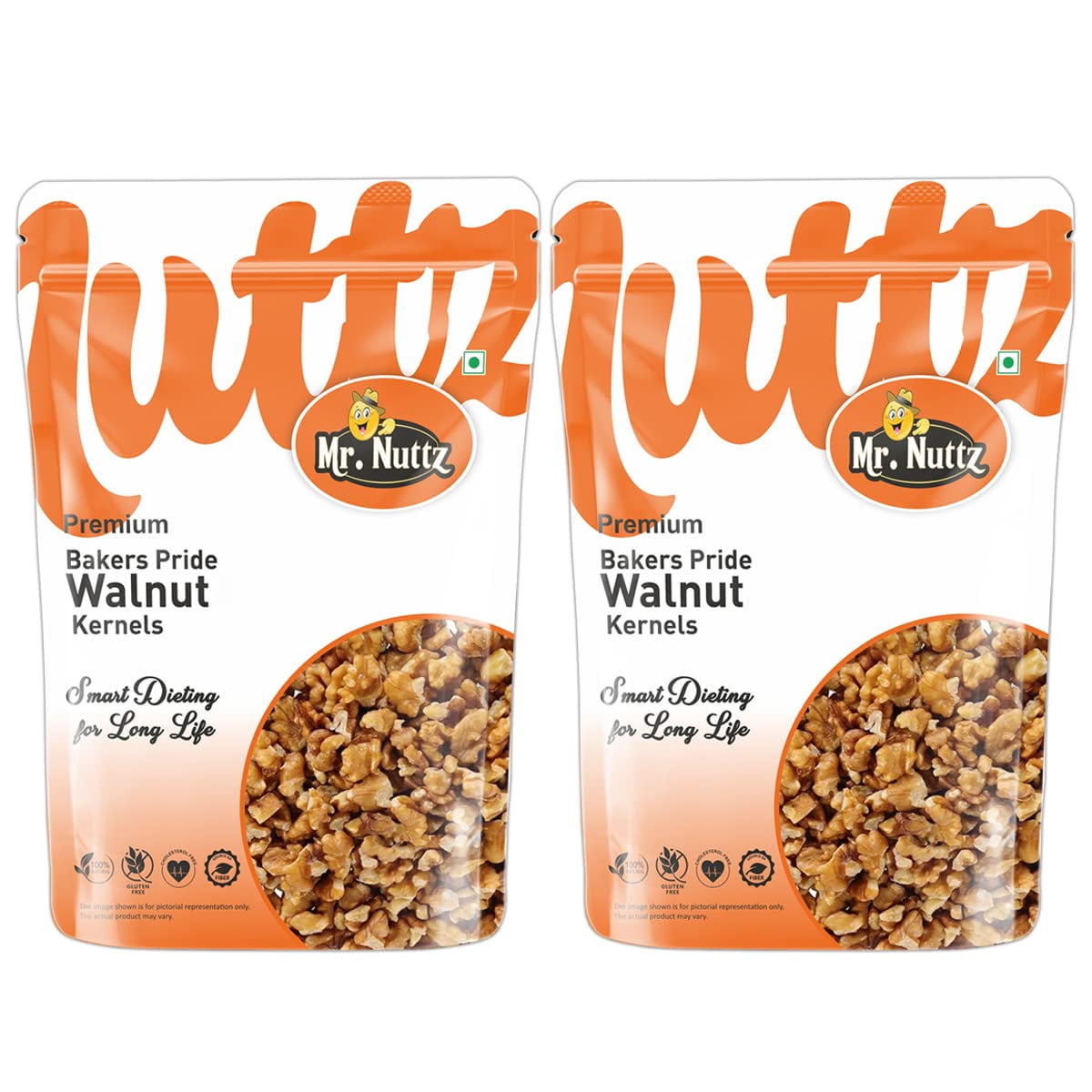 100% Pure Broken Walnuts Kernels Bakers Pride By Mr. Nuttz 1kg, (500gm ...
