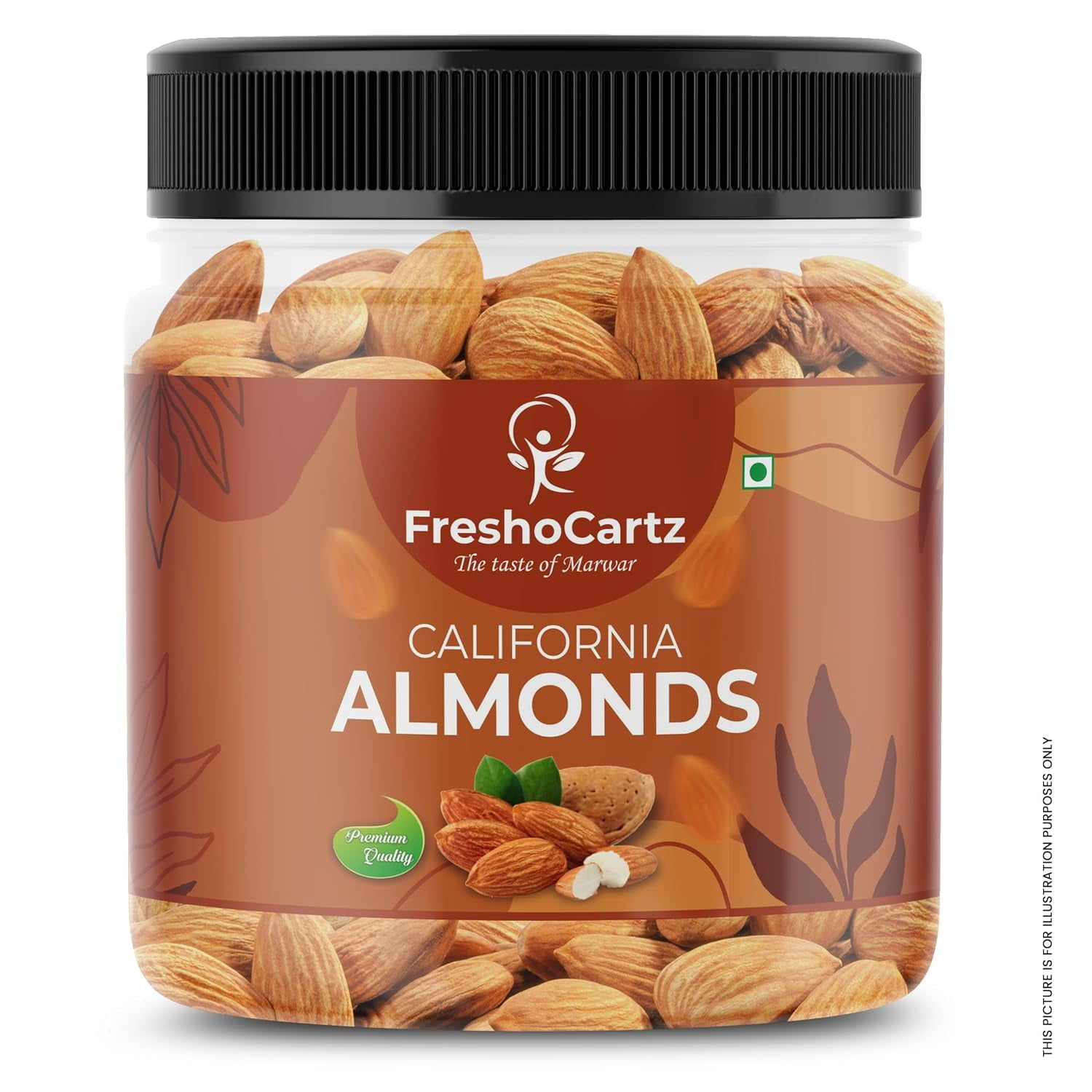 100% Pure California Dried Almonds By FreshoCartz 250gm, | High In ...