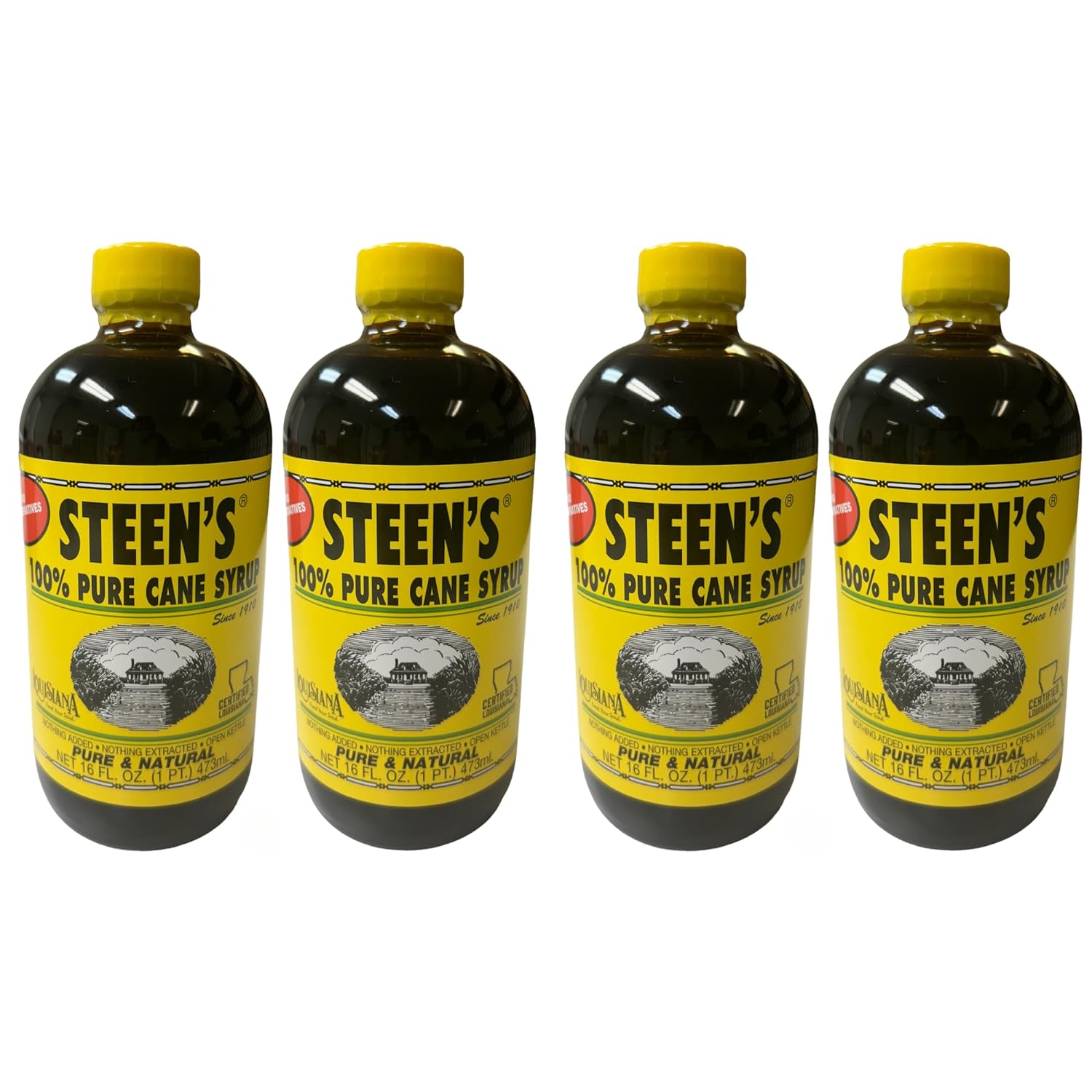 100% Pure Cane Syrup 16fl. Oz (Pack of 4) - Louisiana's Trusted Brand ...