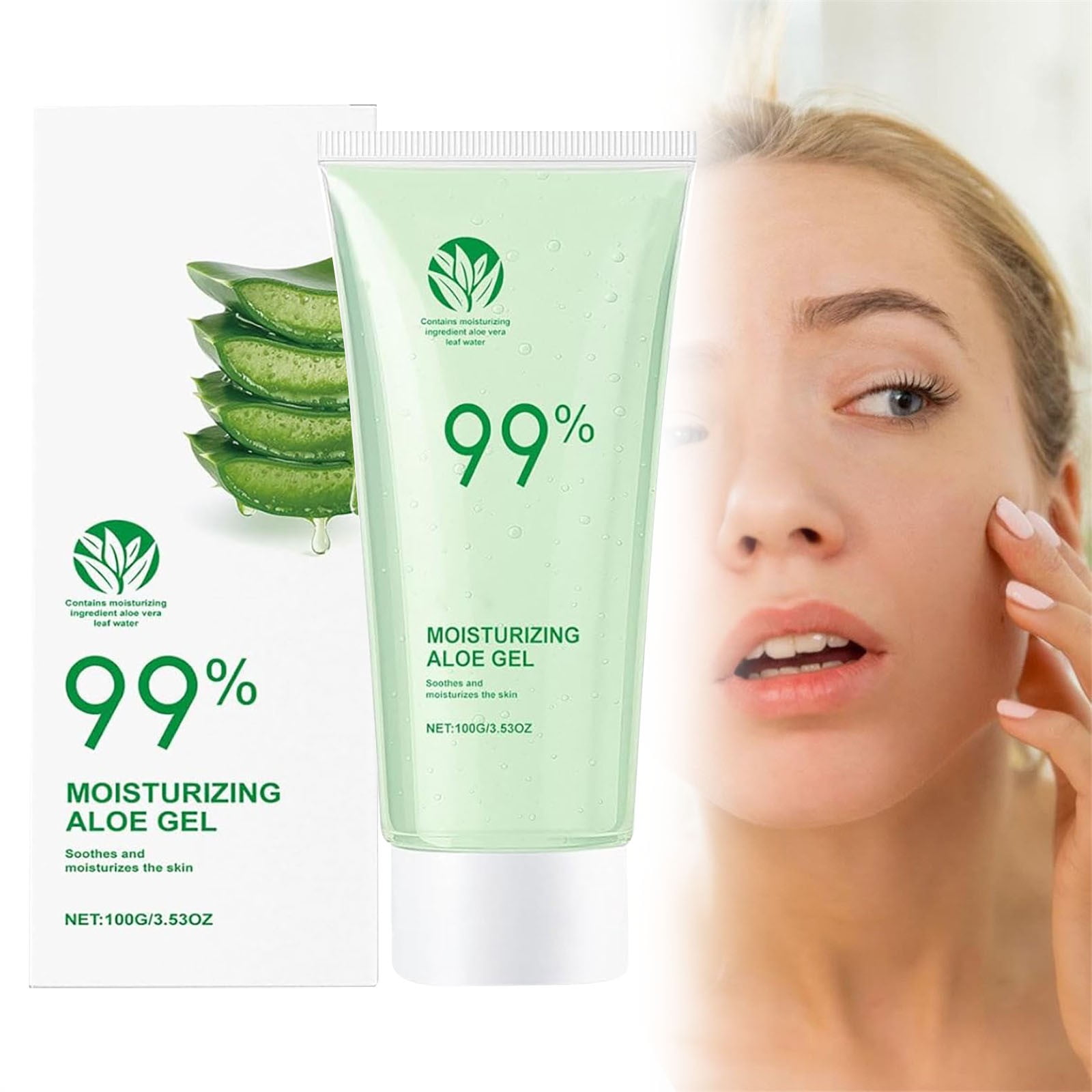 100% Aloe Vera Gel for Face & Body - Organic Sunburn Relief, After Sun ...