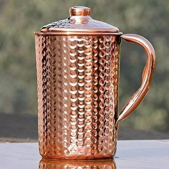 Pure Copper Water Jug with 2 Glasses | Ayurvedic Healthy Drinkware Set ...