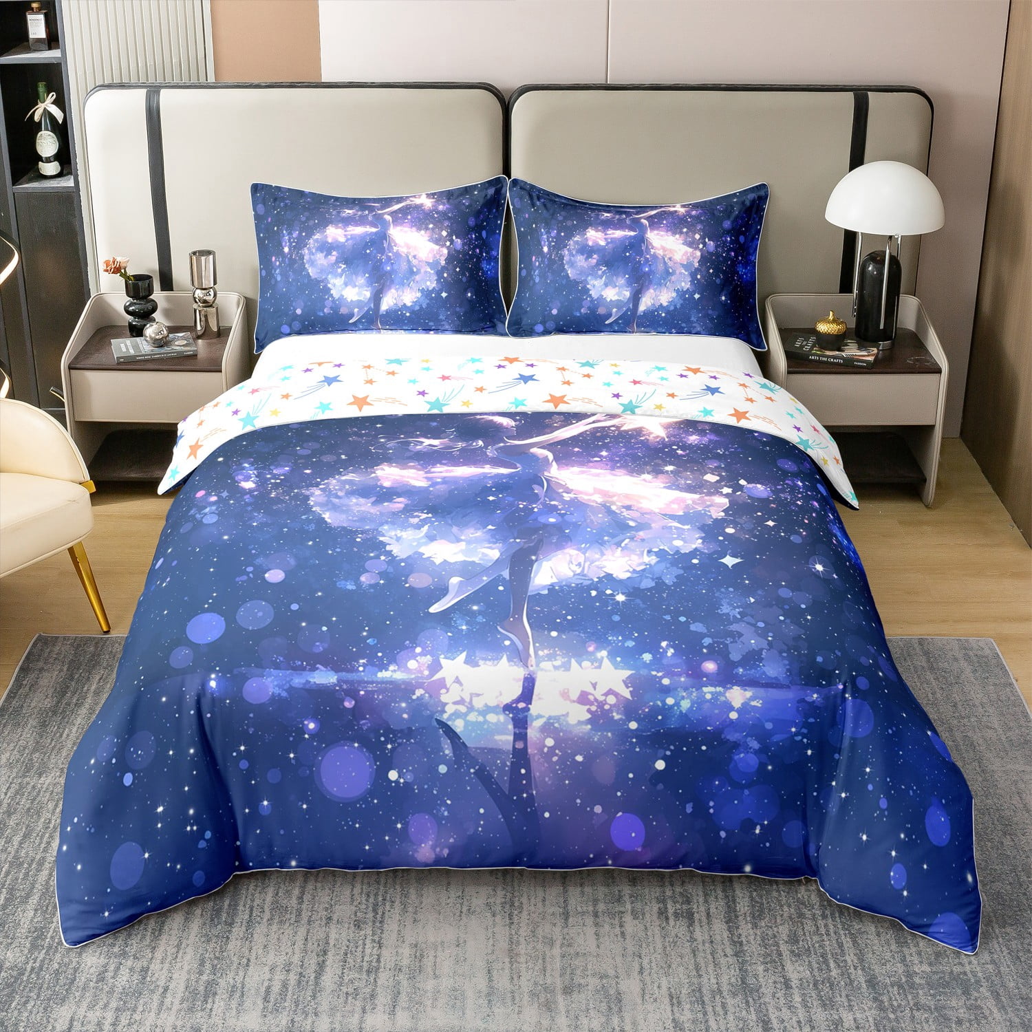 100% Pure Cotton Ballerina Duvet Cover Set Queen Ballet Dacing Princess ...